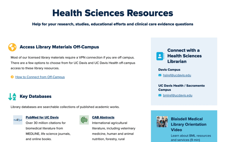 10 Cool Things About Blaisdell Medical Library – UC Davis Library